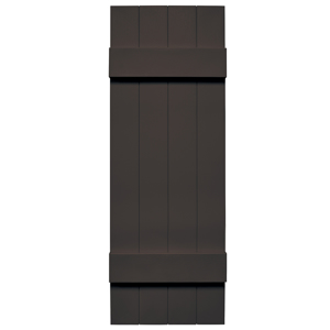Wausau Supply | 14 in. x 39 in. Board-N-Batten Shutter Musket Brown #010