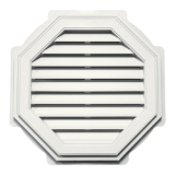 Wausau Supply | 27 in. Octagon Louver Gable Vent #123 CT Colonial White