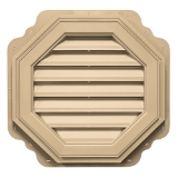 Wausau Supply | 18 in. Octagon Louver Gable Vent #045 Sandstone Maple